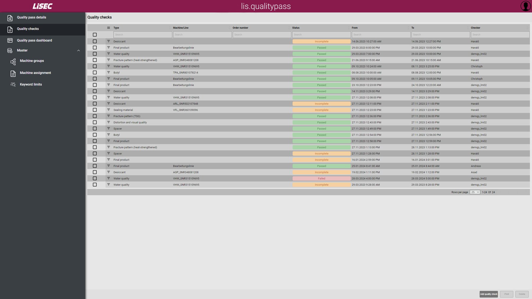 lis.qualitypass - Traceable quality in insulating glass production